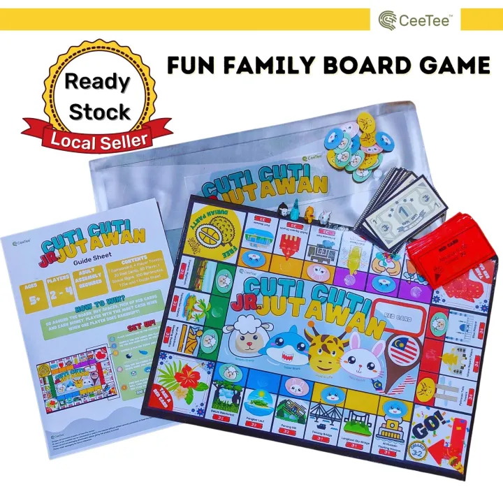 Fun Family Board Game | Educational Games for Kids Board Game Cuti-Cuti ...