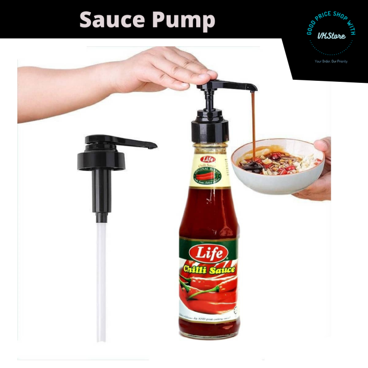 Oyster Sauce Pump Head Oil Chili Tomato Sauce Bottle Mouth Squeezer Soy Sauce Curry Dispenser ...