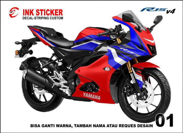 Sticker Decal R15 V4, Decal Yamaha R15 V4 Desain 01 Fullbody | Lazada ...