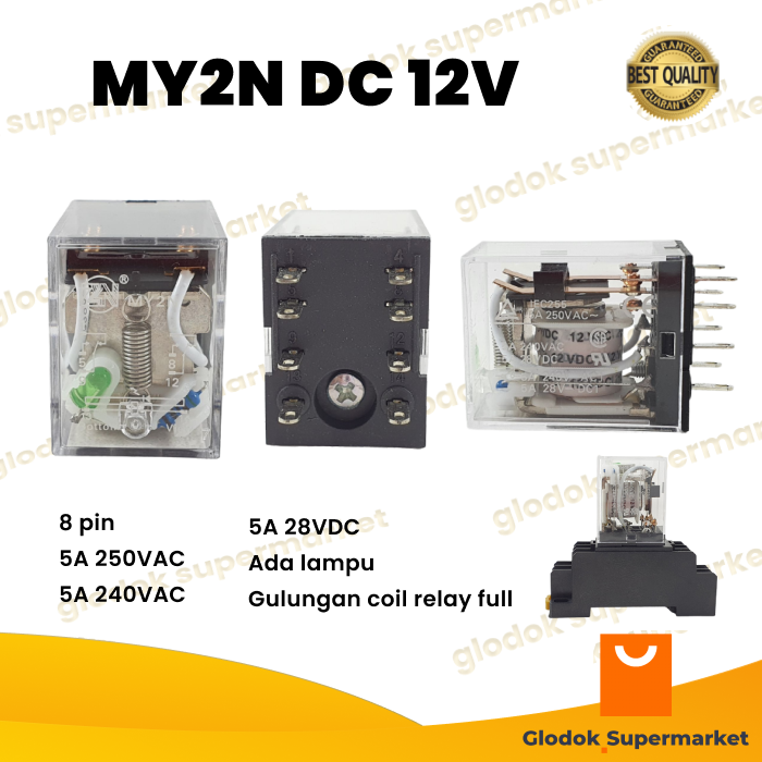 Relay MY2N DC 12V 8 pin Riley 12 Volt 8p 5a | Lazada Indonesia