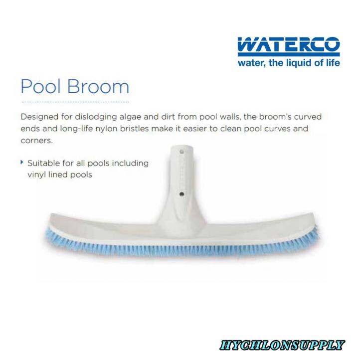 Swimming Pool Wall Brush/Pool Broom Pro Series 18inch (WATERCO) | Lazada