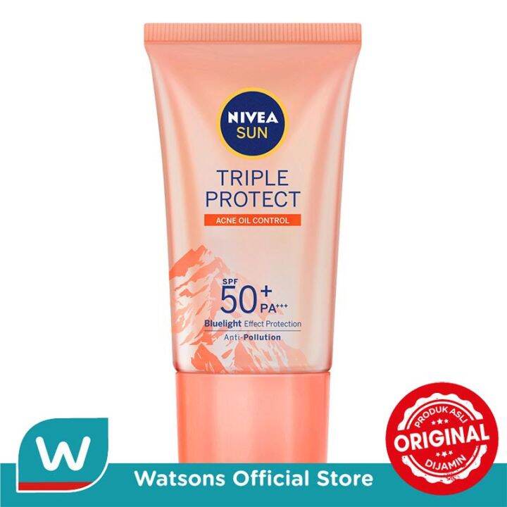 NIVEA Sun Triple Protect Acne Oil Control SPF50+ PA+++ Face Serum 40ml ...