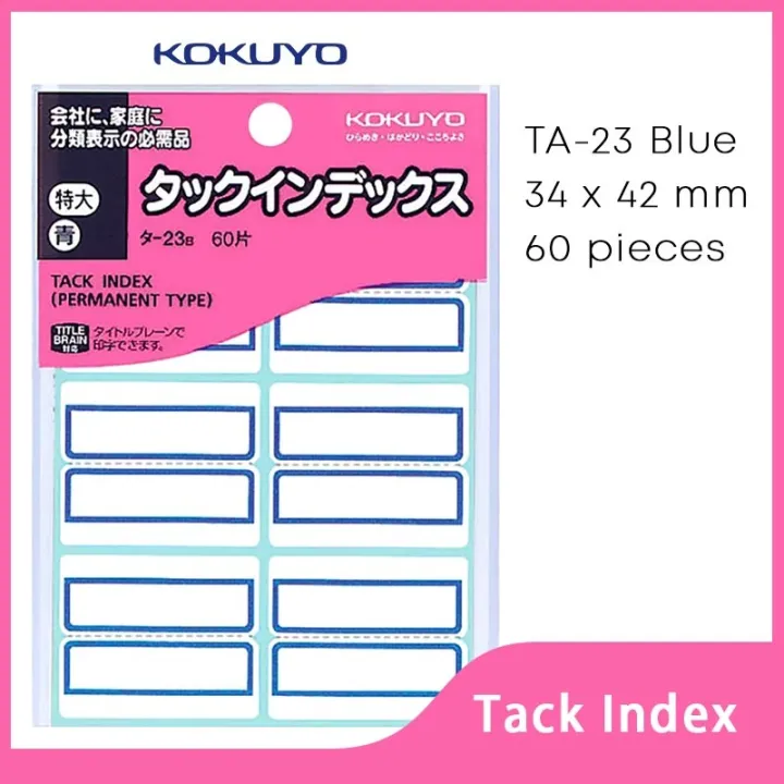 KOKUYO Label Tack Index 60pcs/per pack Blue | Lazada
