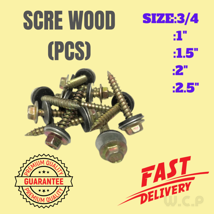( WOOD ) SELF DRILLING SCREW WITH WASHER/SKRU ATAP IKAT BUMBUNG (3/4 ...