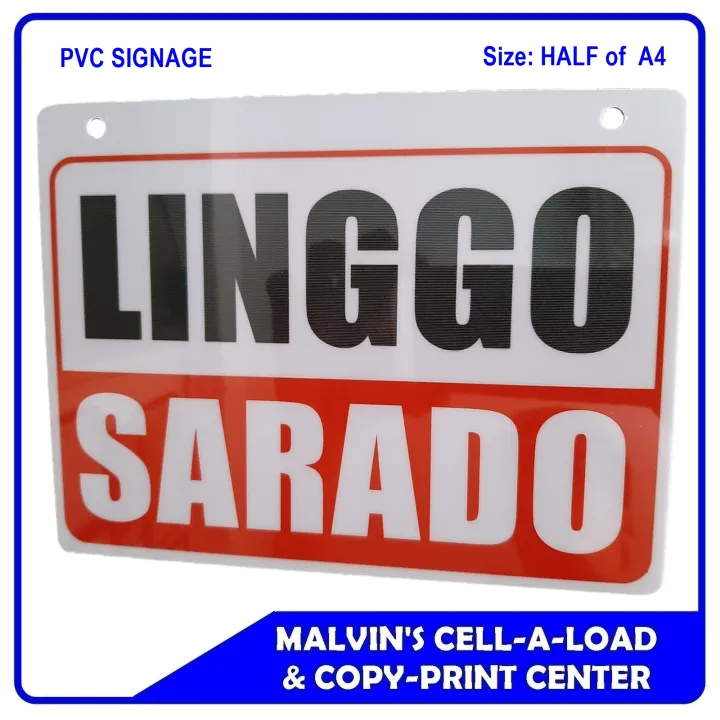PVC SIGNAGE - LINGGO SARADO | Lazada PH