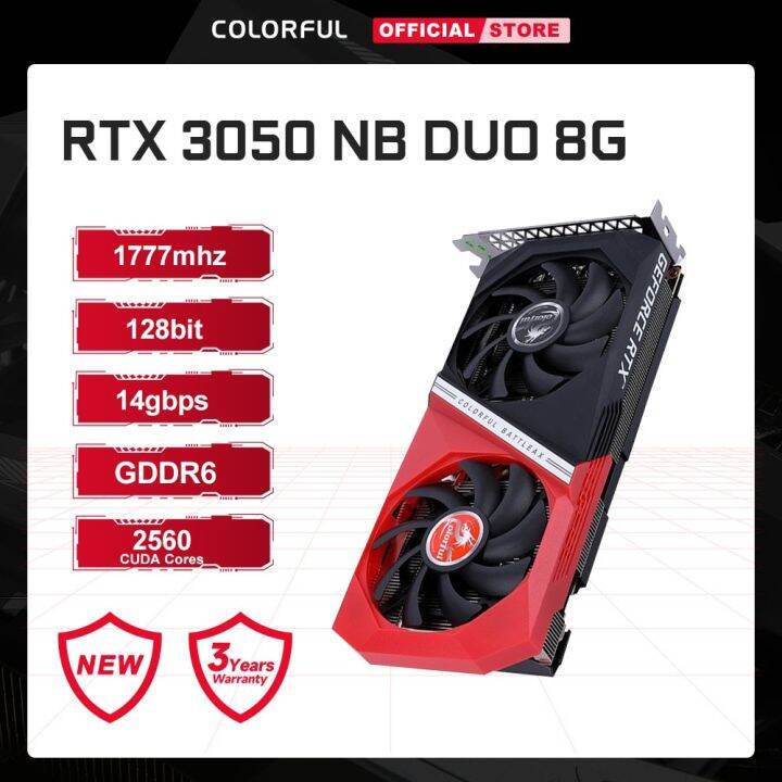 Colorful Geforce RTX 3050 NB DUO 8G-V Graphics Card 8G GDDR6 RTX3050 Office Computer Component ...