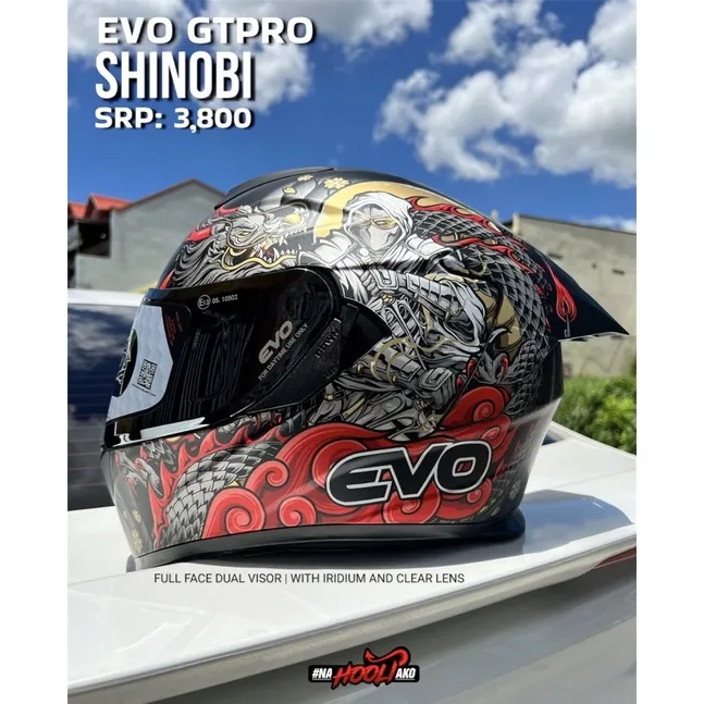 EVO GT-PRO SHINOBI / RIOT FULL FACE DUAL VISOR HELMET | Lazada PH