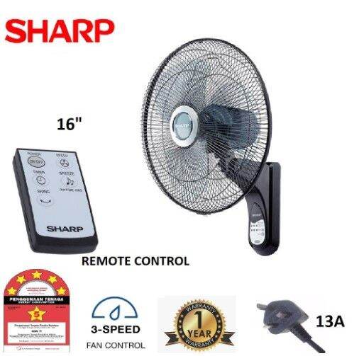 SHARP 16" REMOTE CONTROL WALL FAN | Lazada