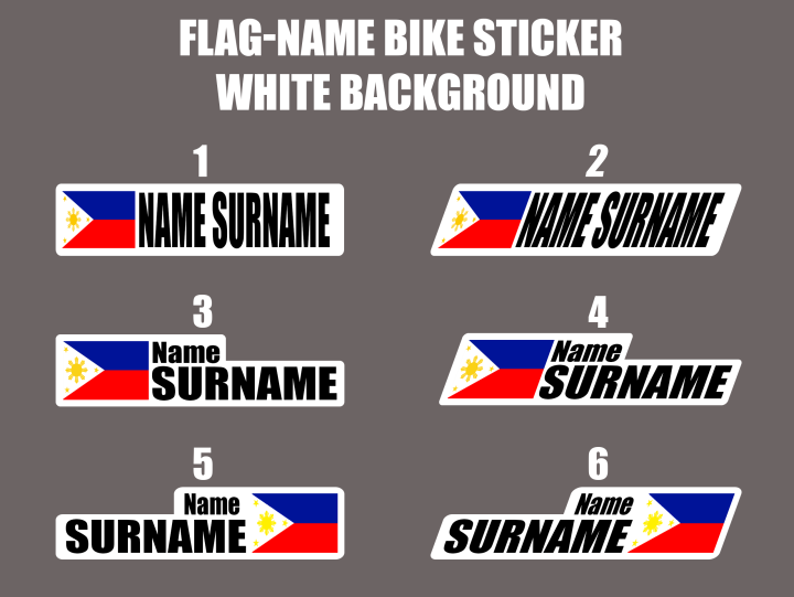 2pcs Flag Name Bike Sticker - WHITE | Lazada PH
