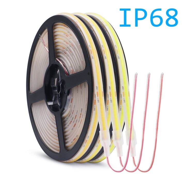 IP68 Waterproof COB LED Strip Light 12V 24V 5m 10m 15m 20m 0.5m IP67 ...