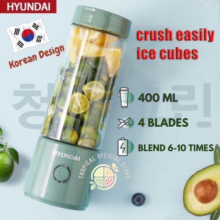 Juicer 400ml Mini Portable 4 Blader Electric Fruit Tumbler High Speed 304 Stainless Steel Four ...