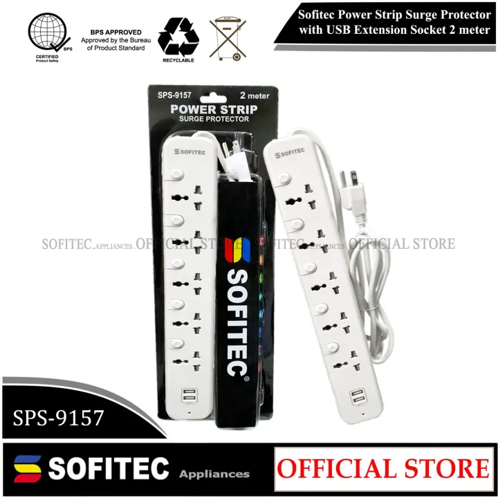 Sofitec Heavy Duty Power Extension Cord Power Strips Surge Protector ...