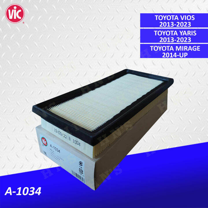 VIC Air Filter A-1034 for Toyota Vios / Toyota Yaris / ( 2013 - 2023 ) Toyota Mirage ( 2014 - UP ...