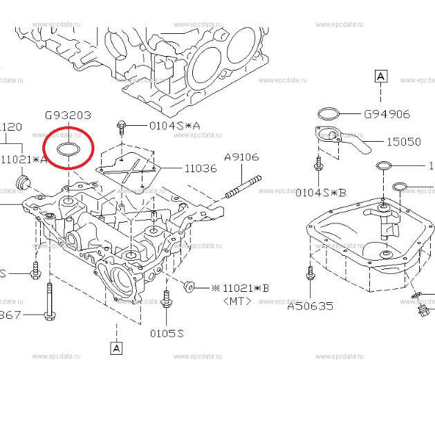 Genuine Subaru FA FB Upper Oil Pan O Ring 806932030 BRZ Exiga XV ...