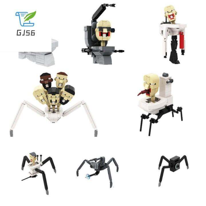 GJ56 เลโก้ Skibidi Toilet มอนิเตอร์ชาย บล็อกมนุษย์ห้องน้ำ skibidi ห้อง ...