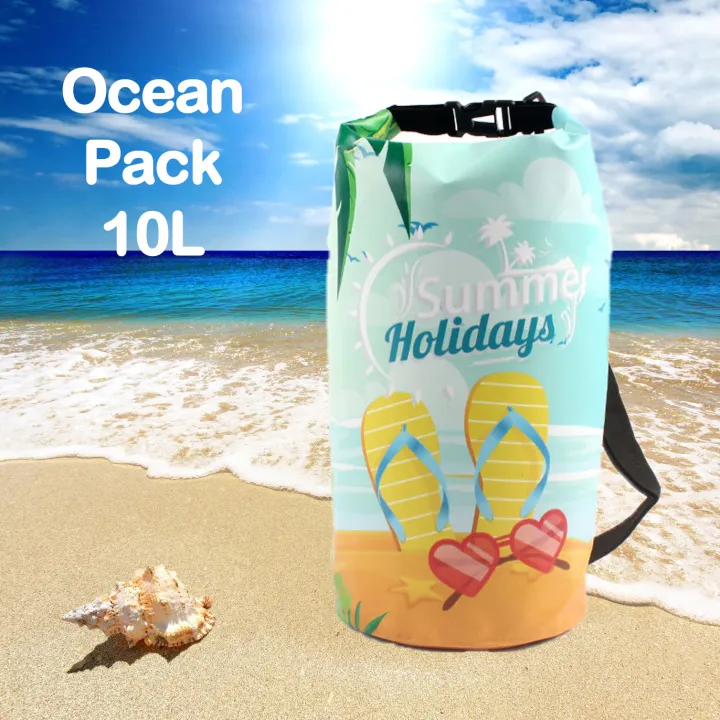 Ocean Pack 10L Dry Bag Waterproof bucket Bag Sling Shoulder Backpack ...
