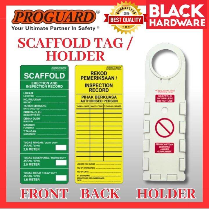 Black Hardware Scaffolding Set Tag Tool Awas Caution Safety Sign Danger ...