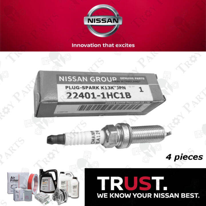 (4pc) Original Nissan Iridium Spark Plug 22401-1HC1B for Nissan Almera ...