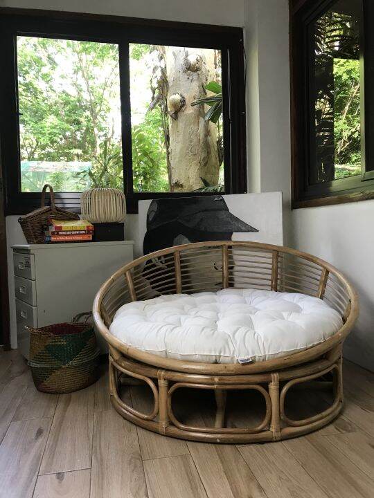 Big Rattan Papasan Chair with Cushion | Lazada PH
