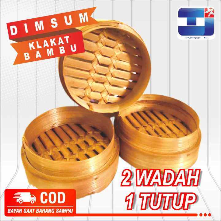 Klakat Bambu Dimsum 25 cm Kukusan Bambu - 2 Wadah dan 1 Tutup | Lazada ...