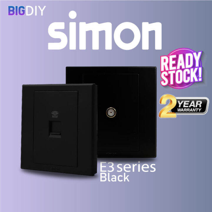 Simon E3 Series - Black Switch / Switches & Socket Outlet Tel Tv Astro ...