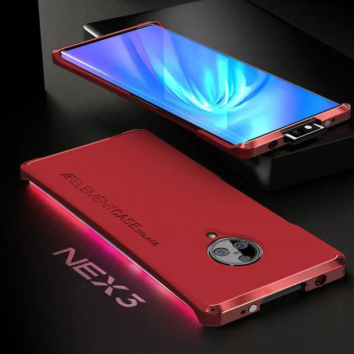 องค์ประกอบหรูหราแฟชั่นโลหะอลูมิเนียม + ซิลิโคนโทรศัพท์สำหรับ Vivo NEX 3 NEX3 5 กรัม 6.89 นิ้ว ...