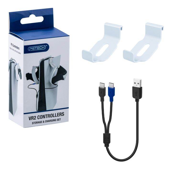 PGtech Storage Bracket Gamepad Hanger with Data Transfer Cable for PS5 ...