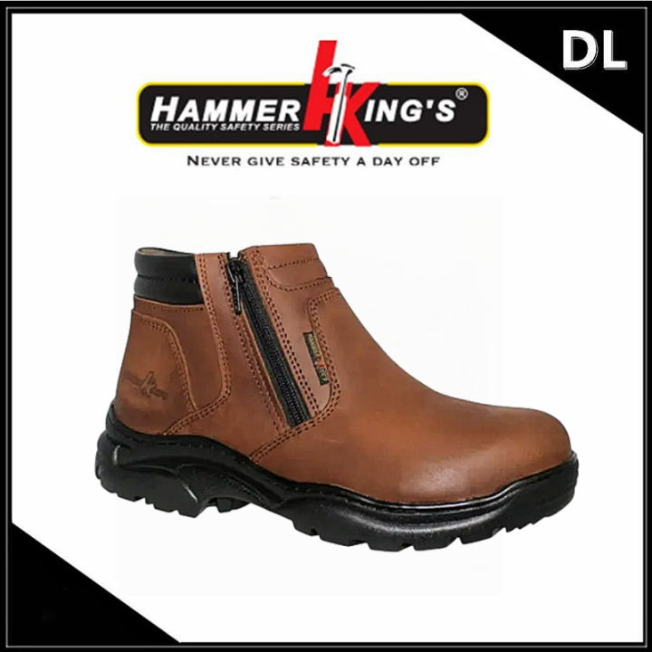HAMMER KING SAFETY SHOES/BOOTS MID CUT HK 13013 - BROWN (READY STOCKS ...