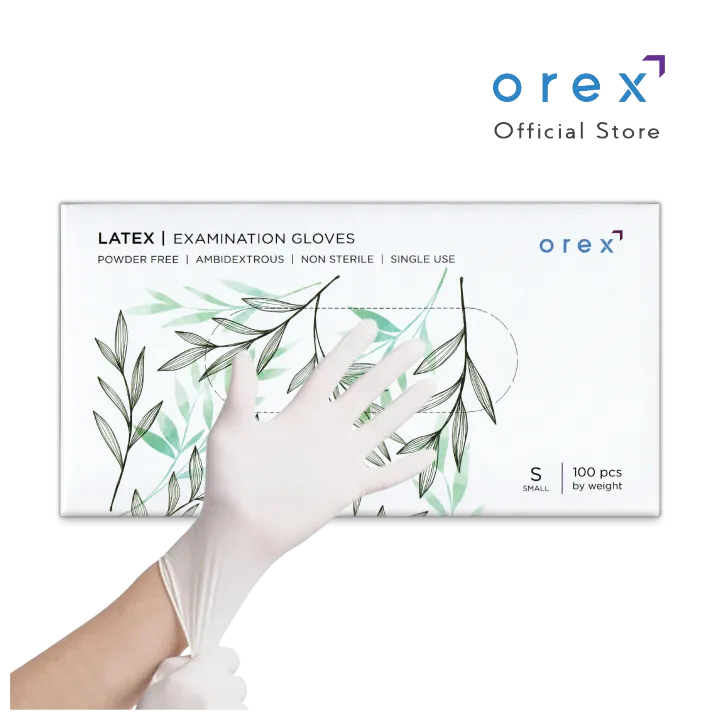 OREX Latex Examination/Disposable Gloves (Powder Free) - XS/S/M/L ...