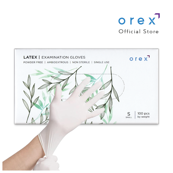 OREX Latex Disposable Examination Gloves - XS/S/M/L | Lazada PH