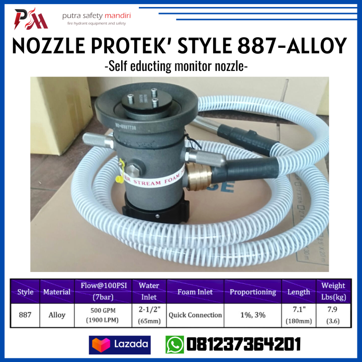 SELF EDUCTING MONITOR NOZZLE FOAM PROTEK 887 ALLOY PEMANCAR AIR INLET 2.5 INCH | Lazada Indonesia