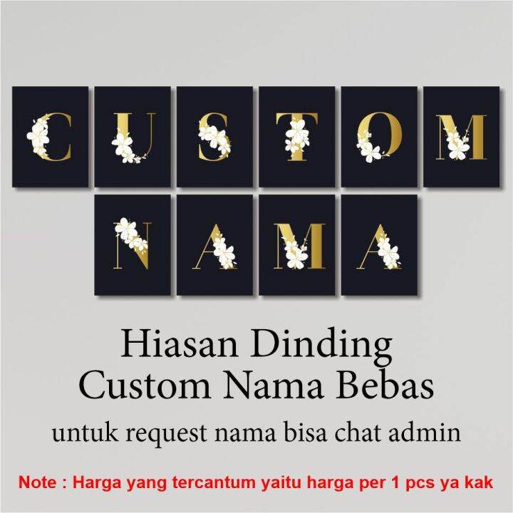 AL 254 - Hiasan Dinding CUSTOM NAMA ALPHABET / Hiasan Dinding Kamar ...