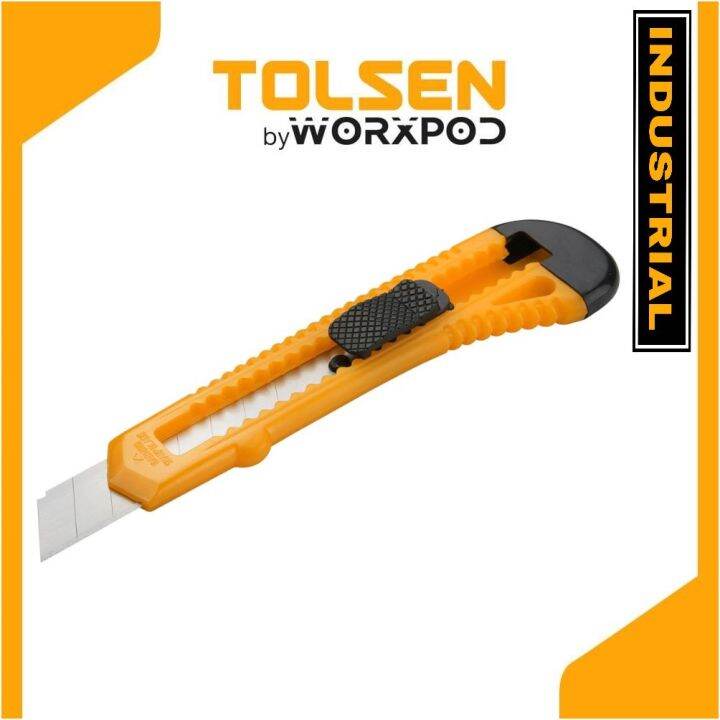 TOLSEN Snap-off Blade Cutter Knife (18x100mm) with Flat Push Button ...