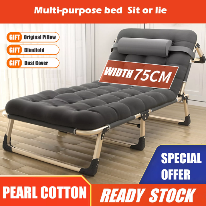 Ready Stock Single Folding Bed Outdoor Indoor Office Camping Lunch Relax Foldable Portable ...
