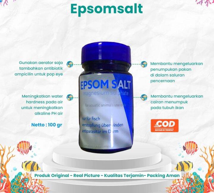 Garam Inggris ikan/EPSOM SALT IKAN/50gram/GERMAN /OBAT IKAN | Lazada ...