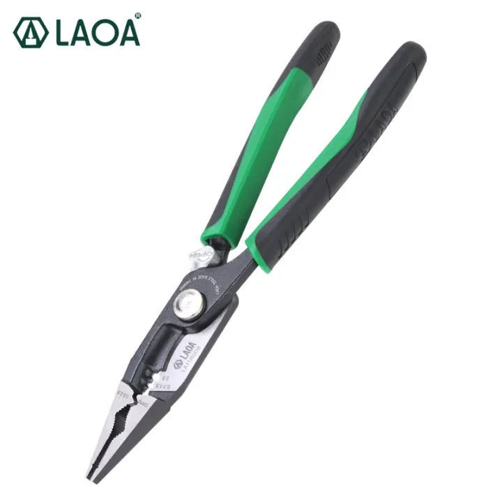 LAOA 8 inch Crimping Tools Needle nose Pliers Multitool Nippers Cable Wire Stripper Aalicate ...