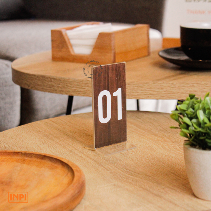 nomor meja mini - nomor meja akrilik - penanda nomor meja - desk sign ...