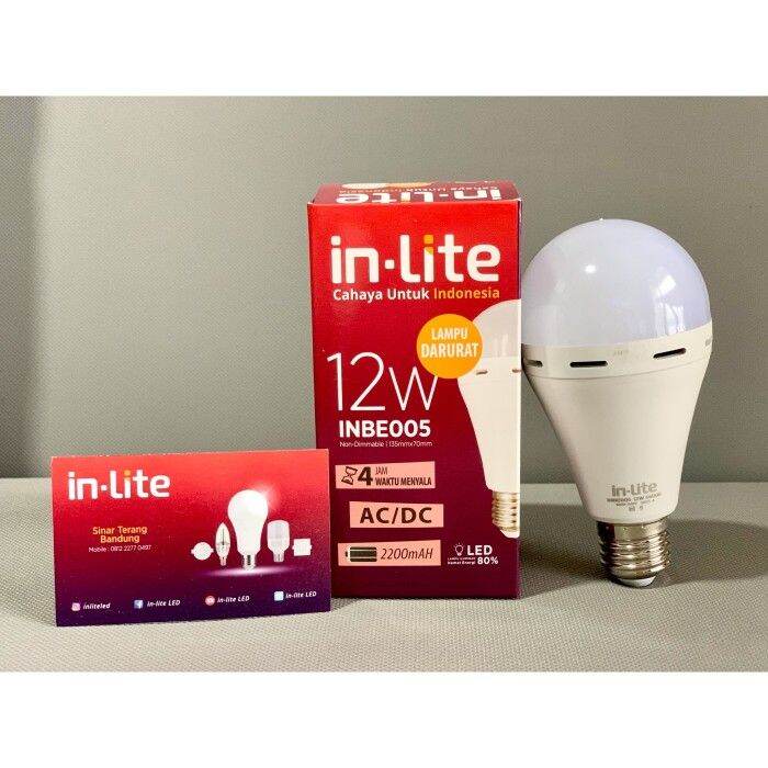 LAMPU LED EMERGENCY INLITE 12W 12 WATT - INBE005 | Lazada Indonesia