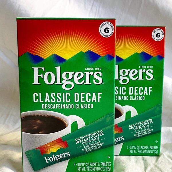 1 Box 6 Sticks Folgers Classic Decaf 3 in 1 Coffee Instant Coffee ...