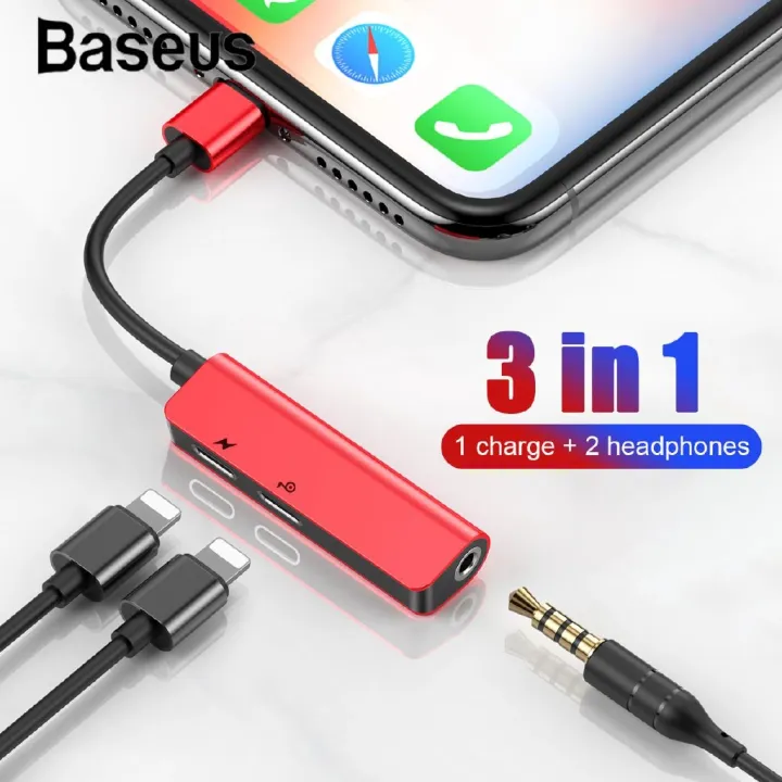 Baseus Audio Auxiliary Adapter 3.5mm Headphone Jack untuk iPhone 11 Pro ...