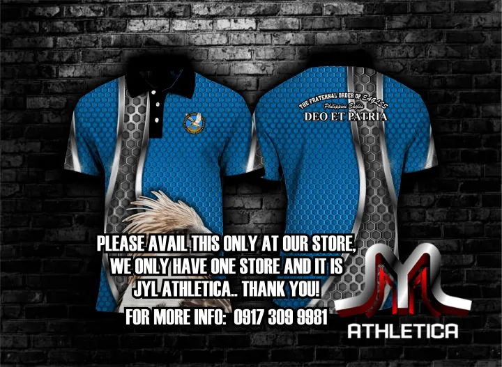 TFOE-PE EAGLES BLUE SILVER POLO SHIRT WITH FREE 1PC. ASSORTED EAGLES ...