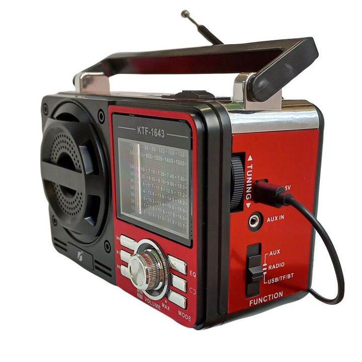 KTF-1643 Radio Portable Speaker Wireless Bluetooth FM / AM / SW with External Antenna | Lazada PH