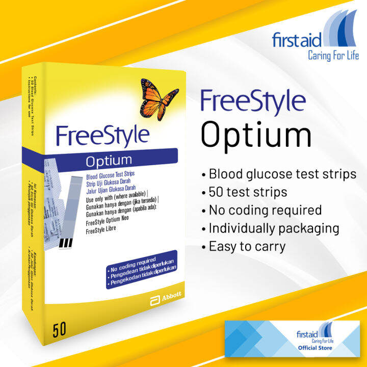 Freestyle Optium Glucose Test Strips 50 Strips | Lazada PH