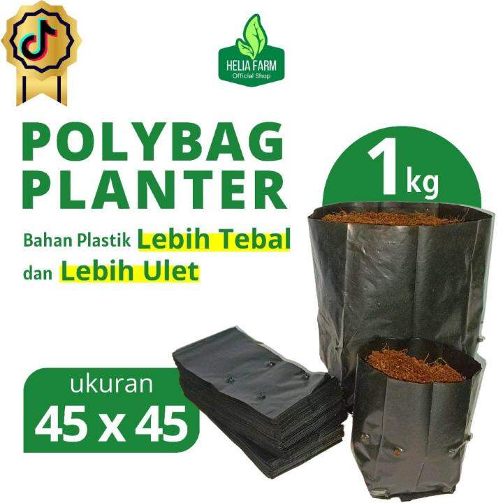 Polybag 45x45 Cm 1kg Polibag Hitam Helia Farm Rak Polibek Plastik ...