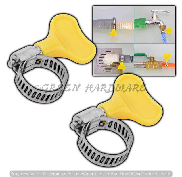 1SET (2PCS) Stainless Steel Strong Adjustable Butterfly Hose Clamp ...