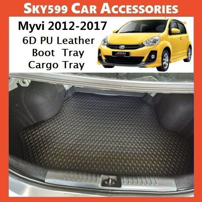 Perodua Myvi 2012-2017 6D Pu Leather Boot Tray Cargo Tray | Lazada