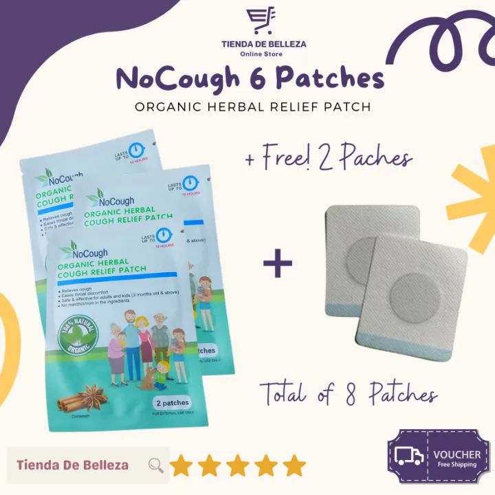 6 patches NoCough No Cough Organic Herbal Relief Patch for Ubo Asthma ...