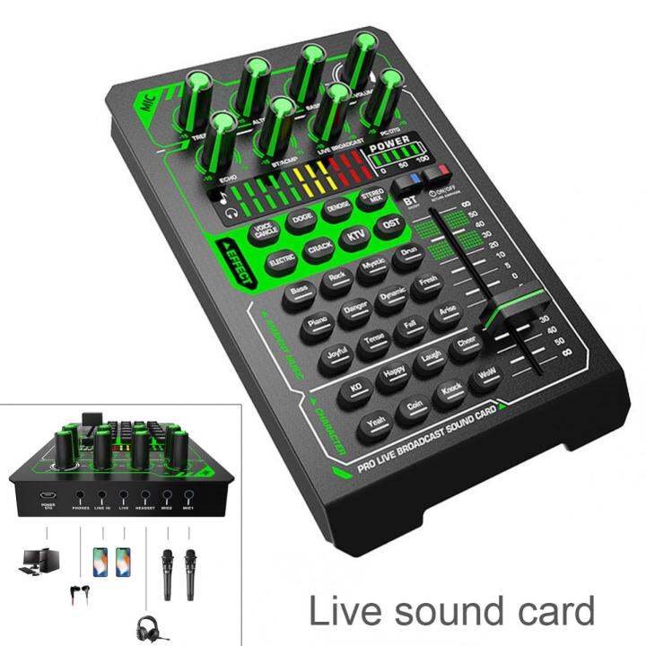 E1 Sound Card Live Mixer Sound Card Sound Effect Processor Microphone ...