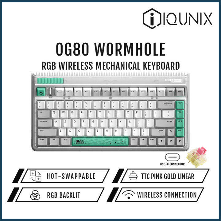 iQUNIX OG80 Wormhole Wireless RGB HotSwappable Mechanical Keyboard ...