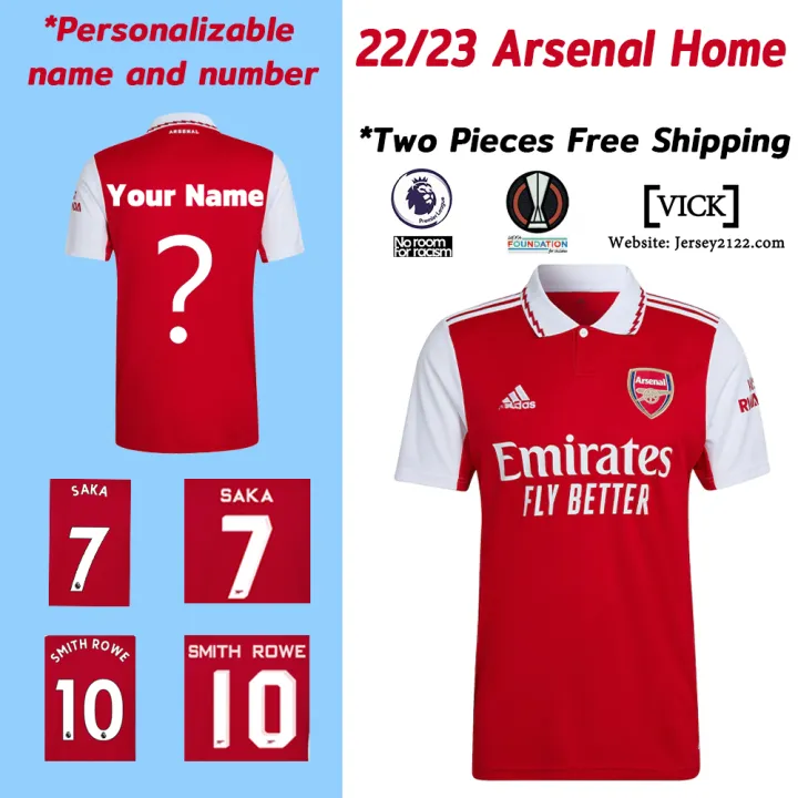 Arsenal Home Jersey 22/23 Man Football Jersey Custom Name 2022 2023 ASN ...